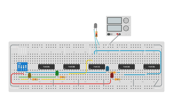 Circuit design Compuertas logicas - Tinkercad