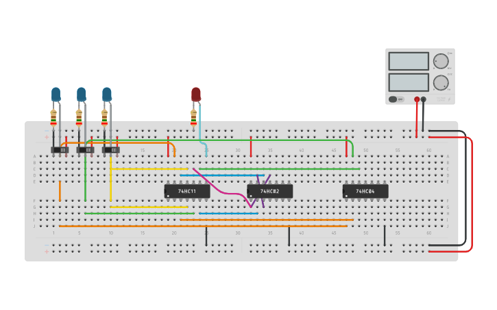 Circuit design Binary RAM | Tinkercad