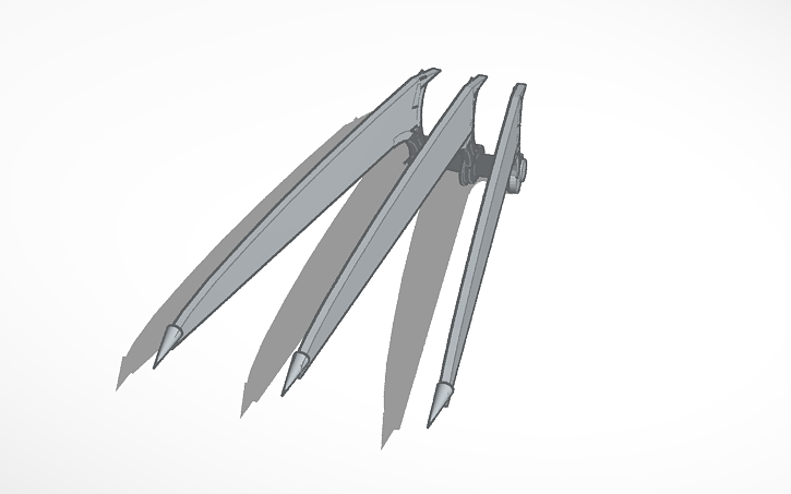 3D design sharp claws - Tinkercad