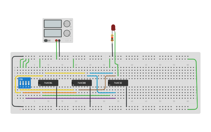 Circuit design using basic gates | Tinkercad