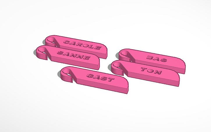 3D design glass name tag print - Tinkercad