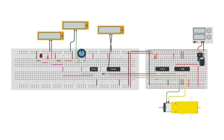 Circuit design Line Following robot - Tinkercad