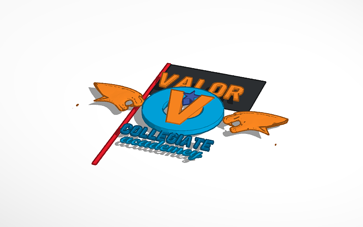 3D design valor flagship logo (get it? FLAGship) - Tinkercad