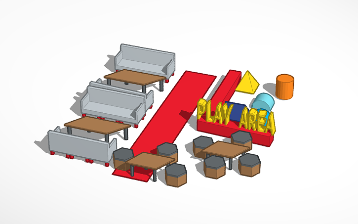 3D design Restaurant ( 2 floor ) - Tinkercad