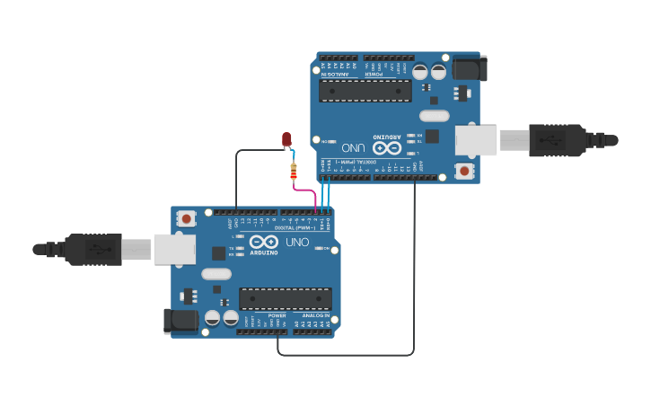 Circuit design Comunicación Serial Arduino-Arduino(HC-05) - Tinkercad