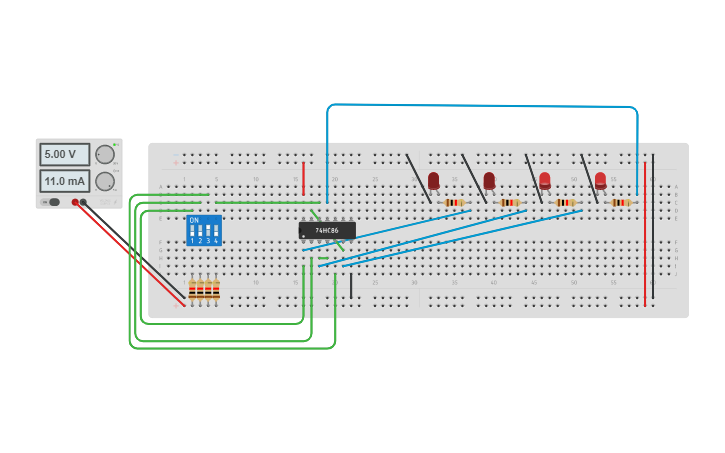Circuit Design Gray To Binary Convertor Tinkercad