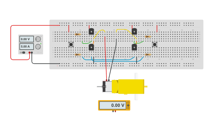 Circuit design NPN H-Bridge - Tinkercad