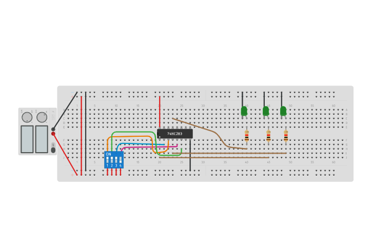 Circuit Design Sumador 2 Bits Tinkercad