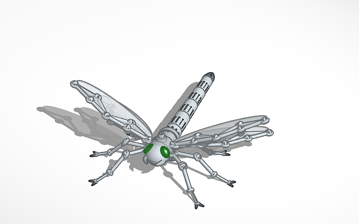 3D design Mechanical Dragonfly - Tinkercad