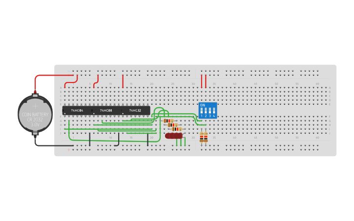 Circuit design Modul 1 Percobaan 2 A | Tinkercad