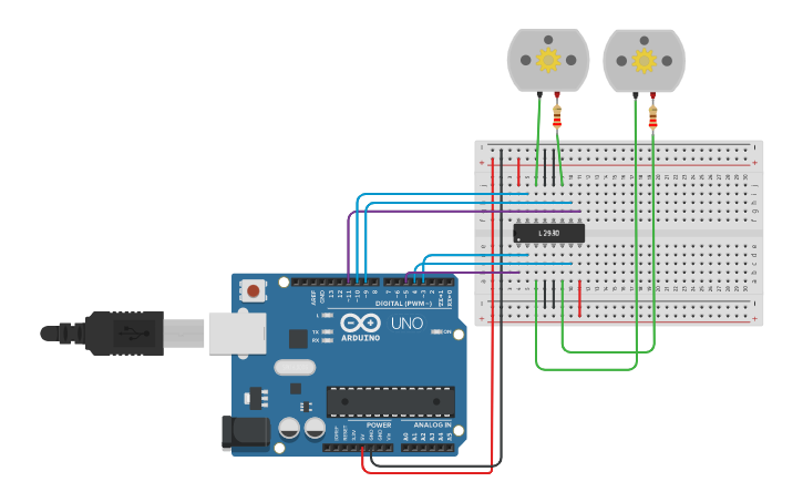 Circuit Design Robot Arm Claw Tinkercad