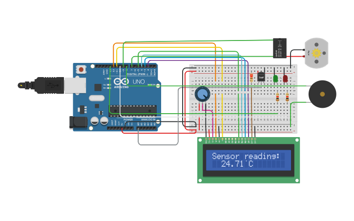 Circuit design Automatic Room Temperature - Tinkercad
