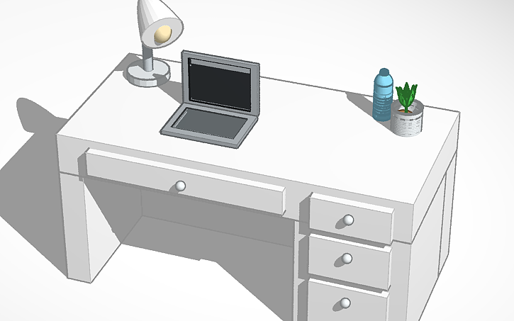 3D design Study desk - Tinkercad