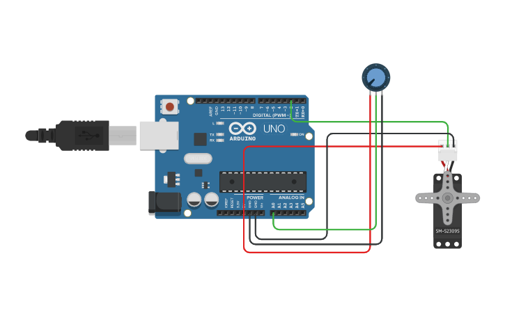 Circuit design Potencjometr - Tinkercad