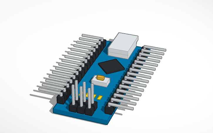 3d Design Arduino Nano Side Pins And Icsp Pins Above Tinkercad