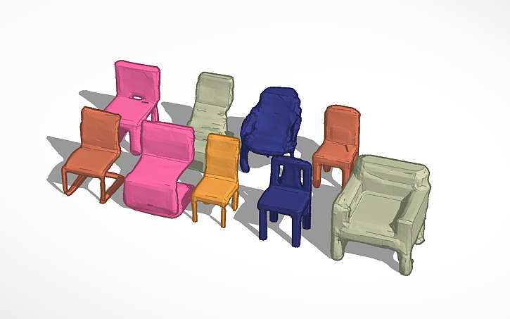 3D design Randomly generated chairs - Tinkercad