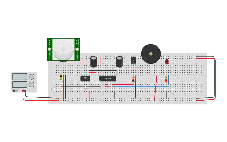 Circuit design Burglar Alarm System - Tinkercad