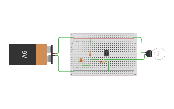 Circuit design aplicar transitor - Tinkercad
