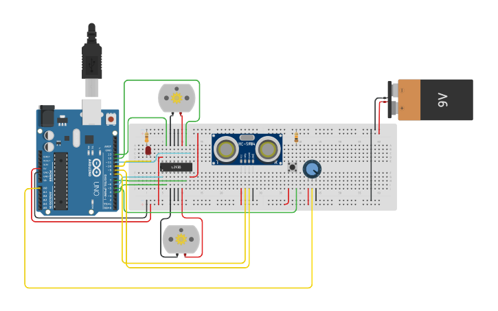 Circuit design Arduino Car - Tinkercad