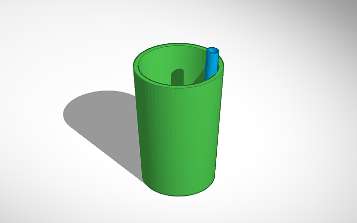 3D design vaso con popote - Tinkercad