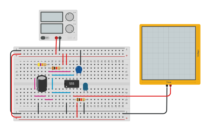 Circuit design Arthur- Astável com CI 555 | Tinkercad