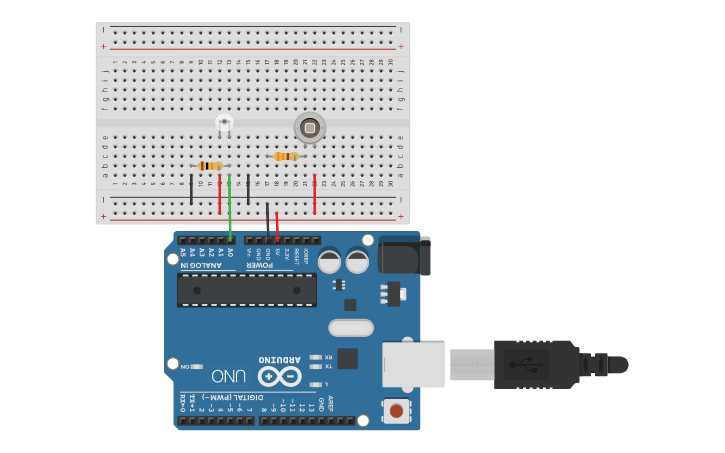 Circuit Design Sensor Fotodiodo Tinkercad