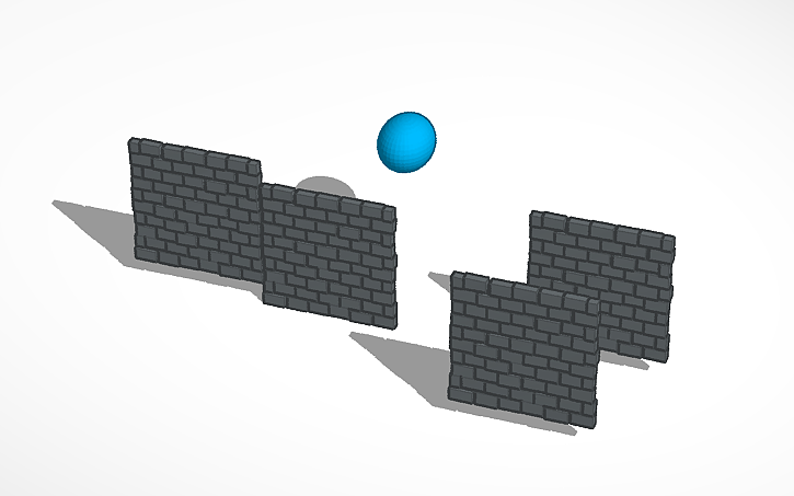 3D design ball breaking through a birck wall | Tinkercad