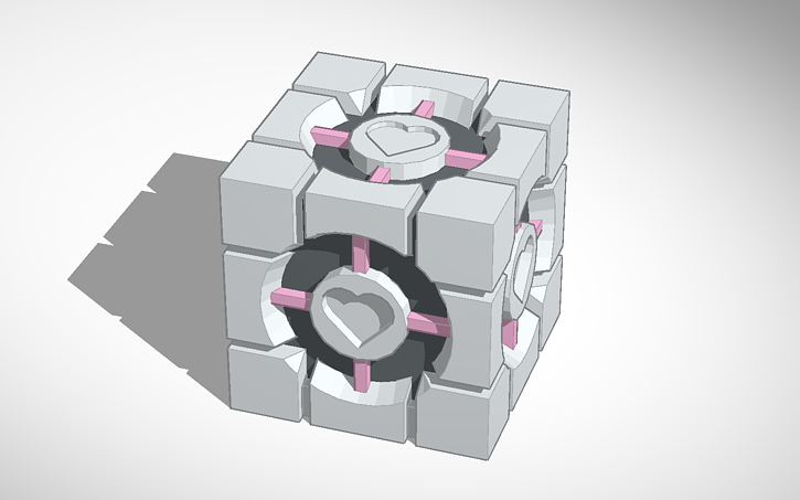 3D design companion cube (printable version) - Tinkercad