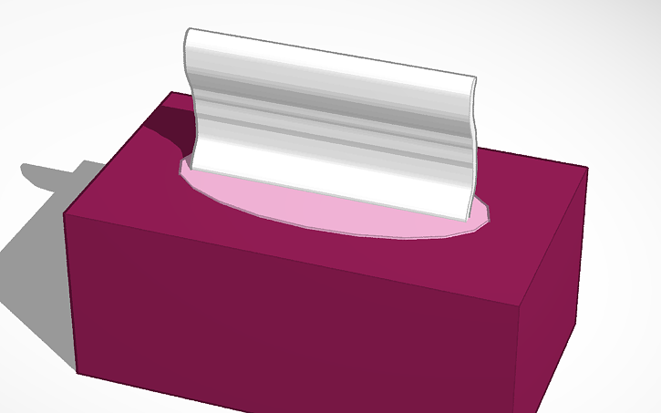 3D design tissue box - Tinkercad