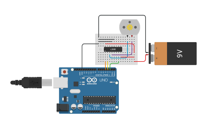 Circuit design MOTOR WITH ARDUINO - Tinkercad
