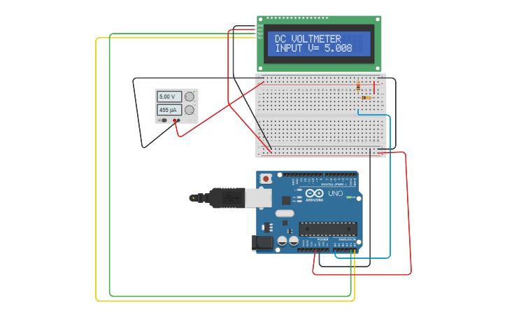 Circuit design Voltage Divider 9V Battery - Tinkercad