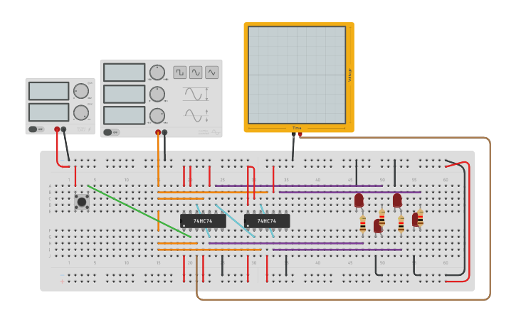 Circuit design SIPO_Shift_Register - Tinkercad