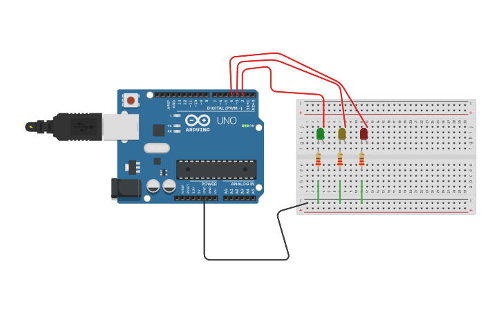 Circuit design Serial Binary - Tinkercad