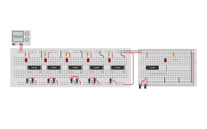 Circuit design Roteiro 01_Circuito Lógico Combinacional | Tinkercad