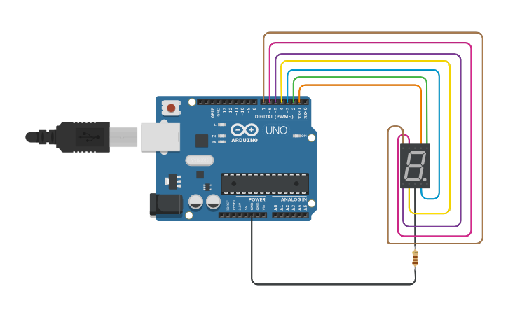 Circuit design Atividade Display II | Tinkercad Circuit design Atividade Display II | Tinkercad