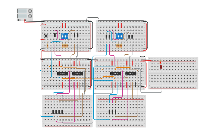 Circuit design PISO | Tinkercad
