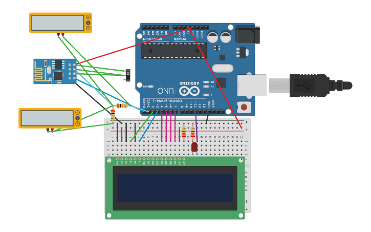 Circuit design ESP8266 Temperature Weather Station - Tinkercad