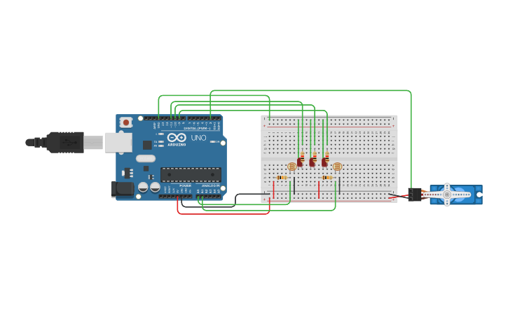 Circuit design Sun Tracking Solar Panel - Tinkercad