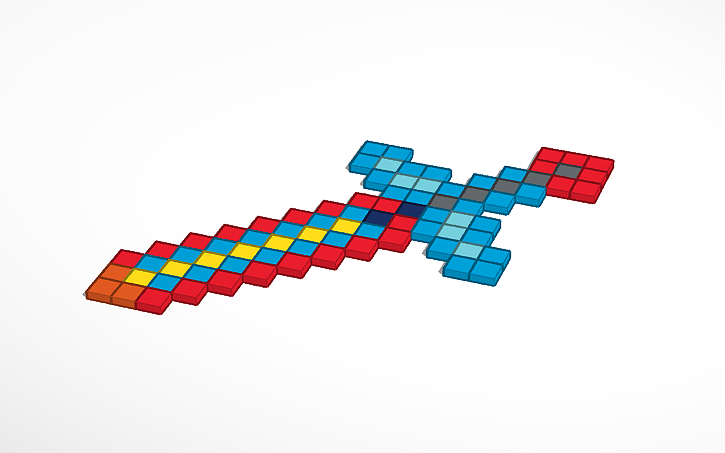 3D design Minecraft Sword - Tinkercad