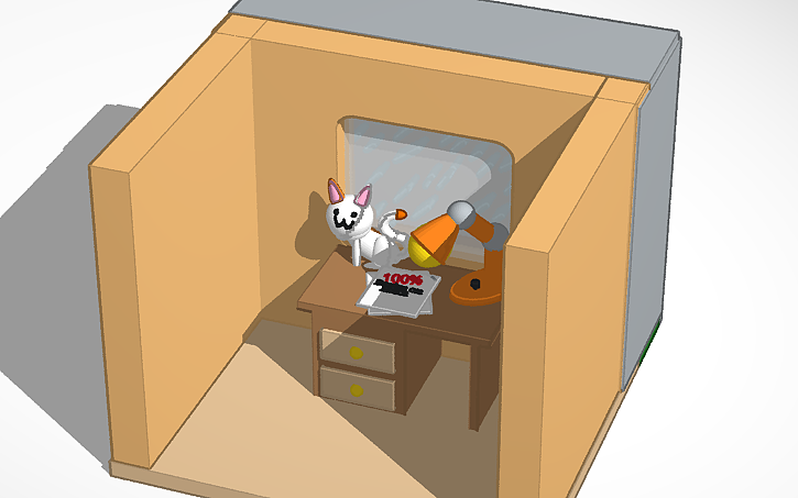 3D design Landscapes-Window Cat Diorama - Tinkercad