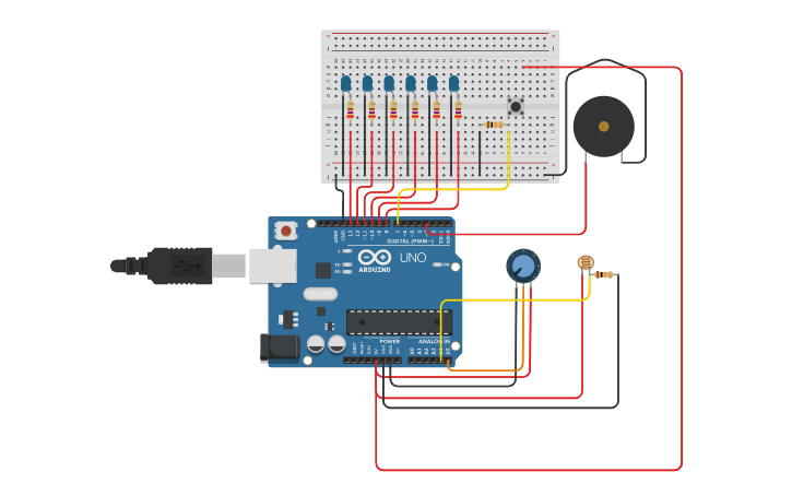 Circuit design LDR Night Light | Tinkercad