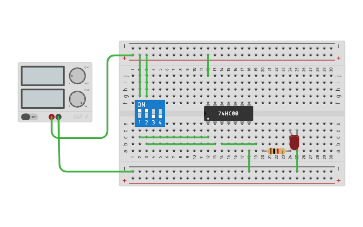 Circuit design Puerta NAND | Tinkercad