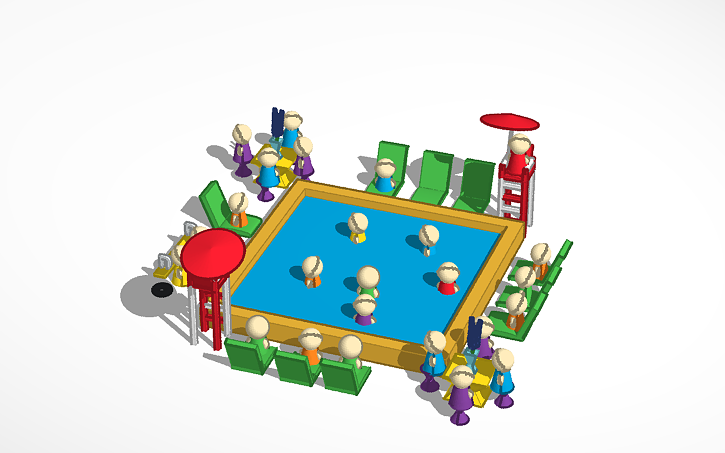 3D design Pool with People | Tinkercad