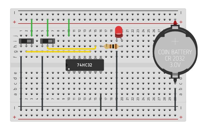 Circuit design OR GATE | Tinkercad
