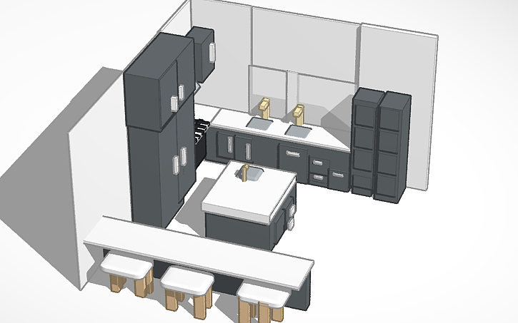 3D design Kitchen Layout - Tinkercad