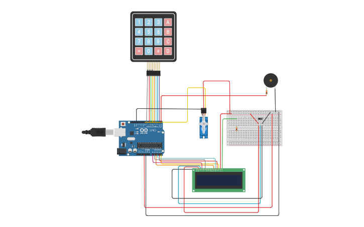 Circuit design Digital lock for doors - Tinkercad