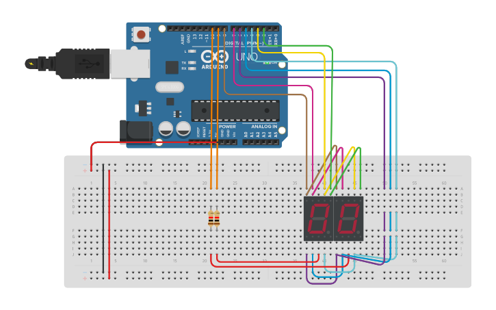 Circuit design FRANCO_7SEGMENT - Tinkercad