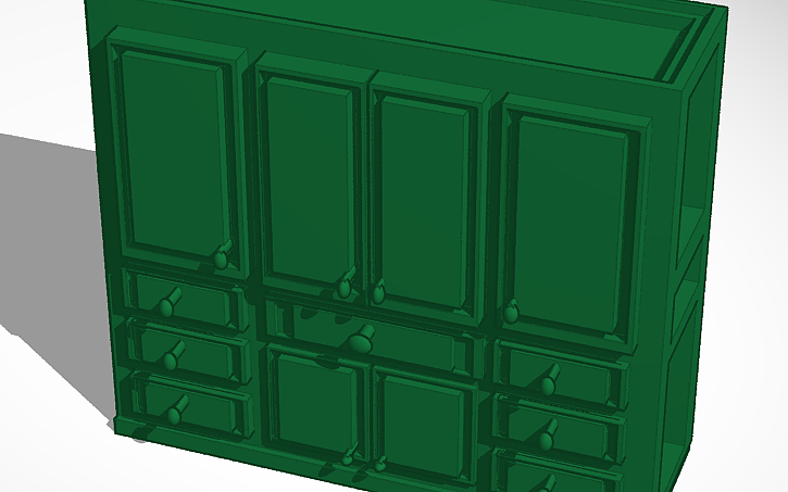 3D design Green Cabinet Set - Tinkercad