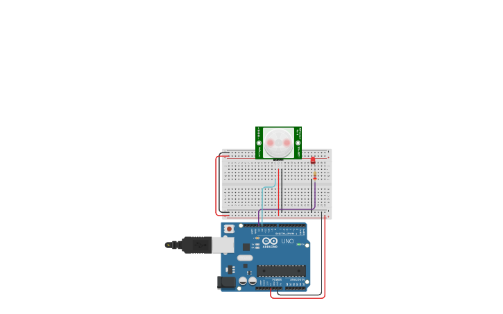 Circuit design Sensor PIR - Tinkercad