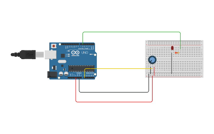 Circuit design Prática 1 - PWM Arduino | Tinkercad